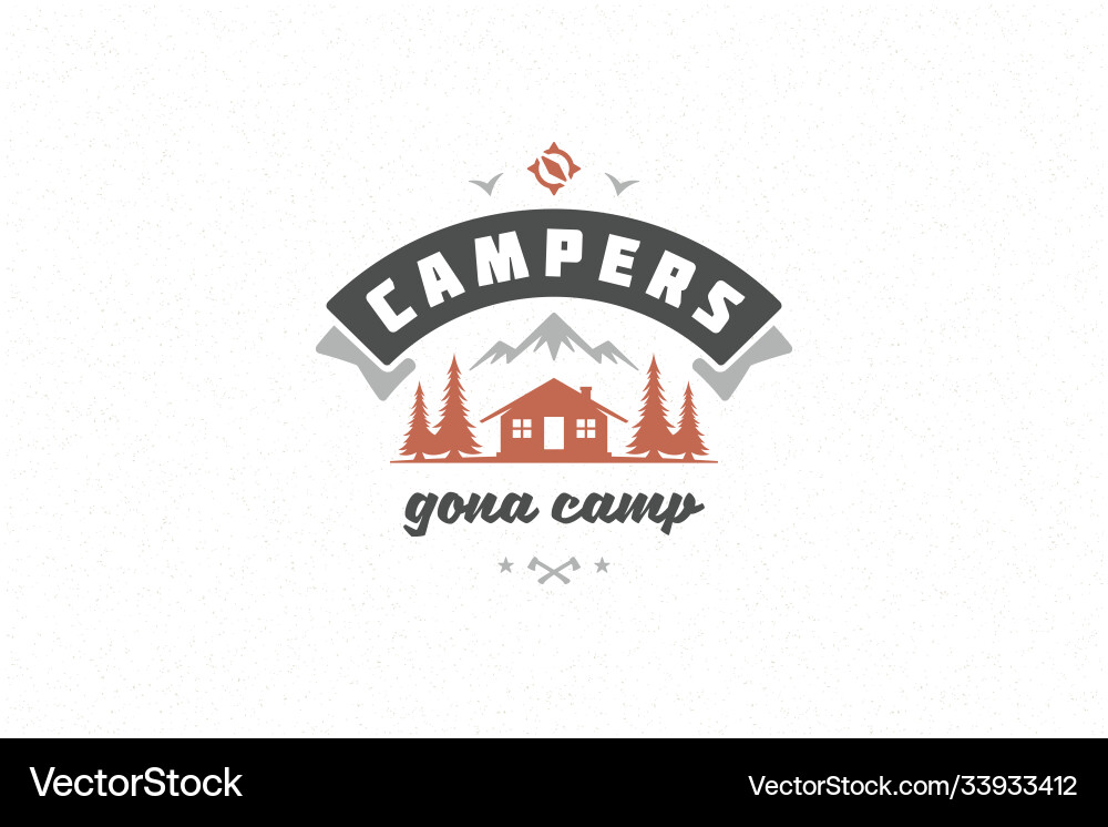 Quote typography with hand drawn camping cabin Vector Image
