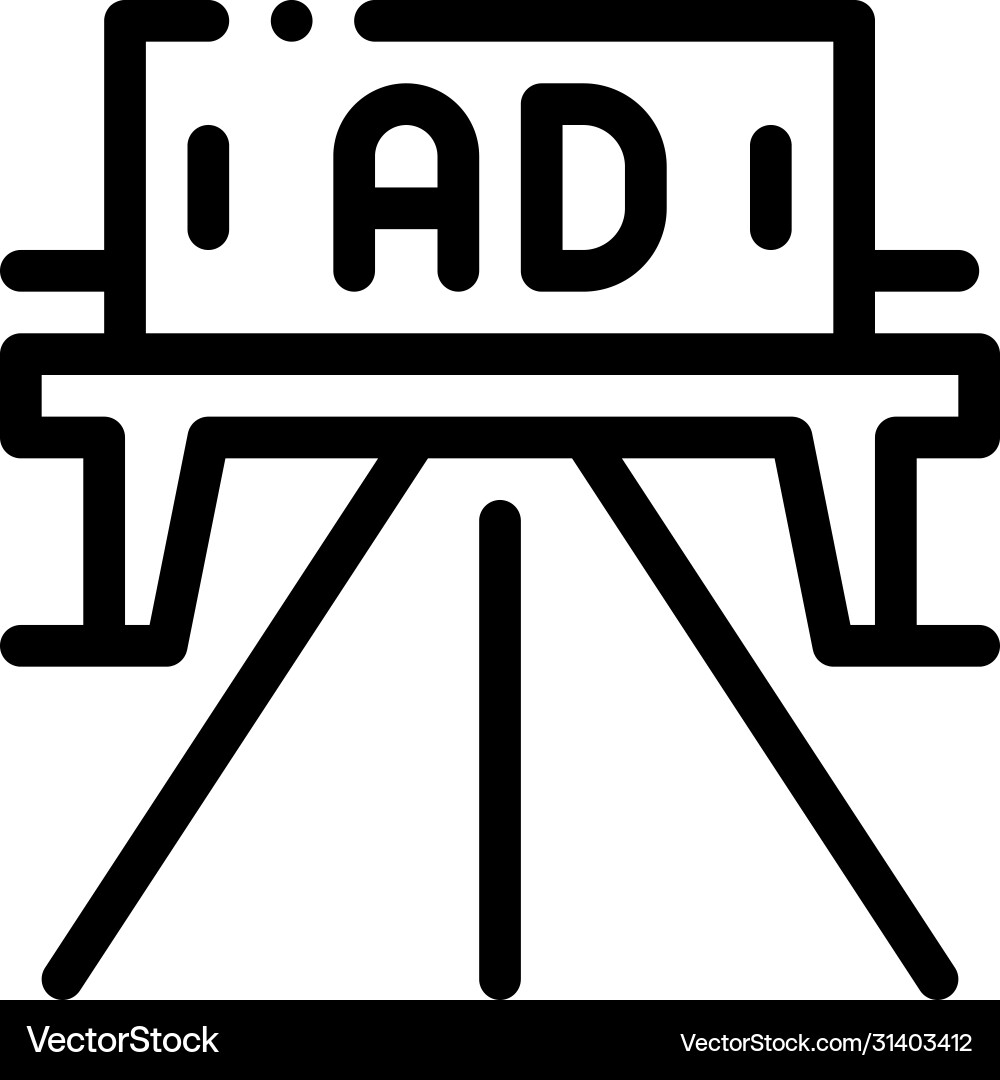 Road sign ads icon outline Royalty Free Vector Image