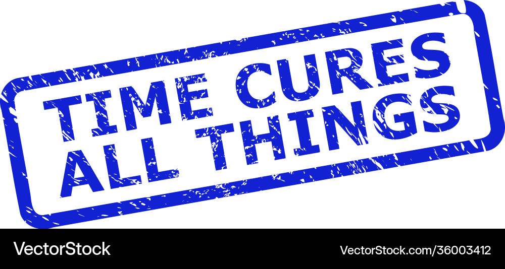 Time cures all things watermark with grunged Vector Image