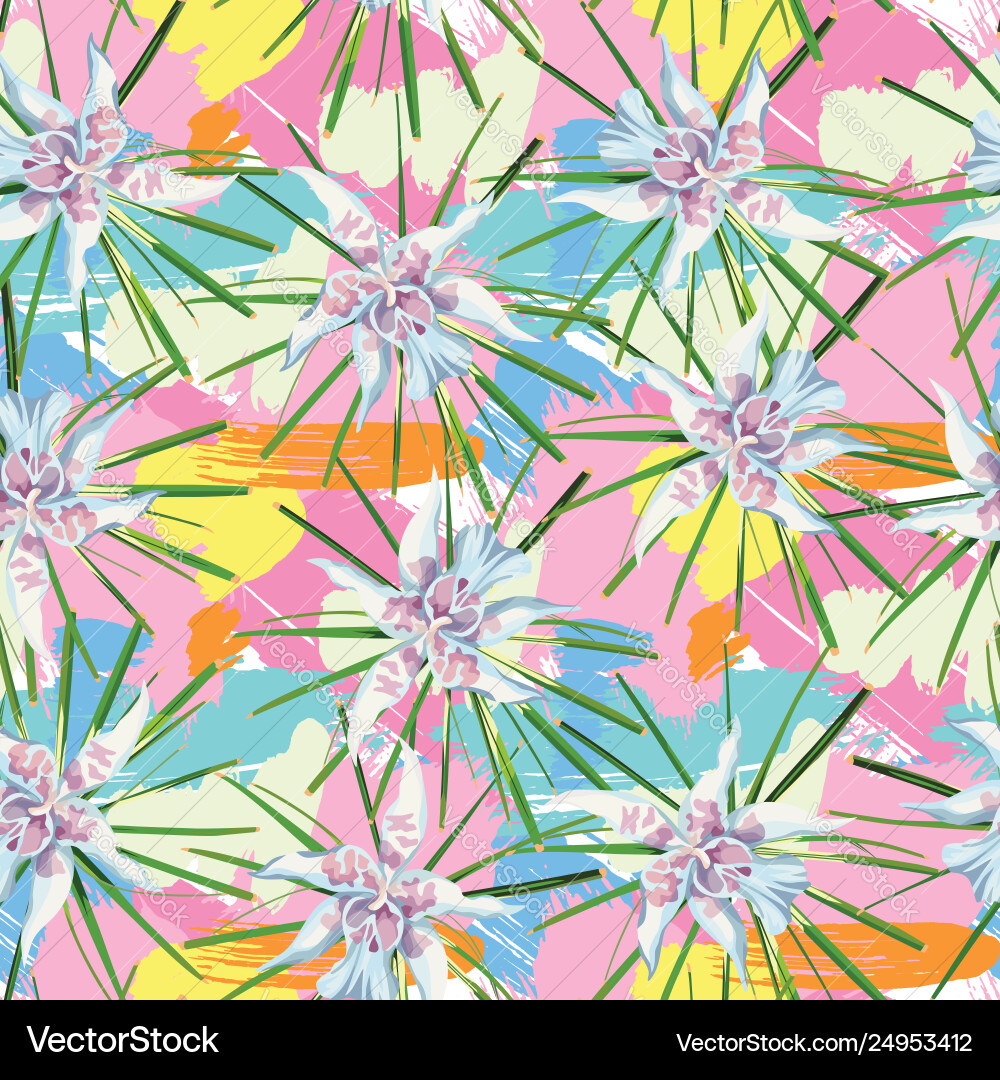 Tropical pattern multicolor background Royalty Free Vector