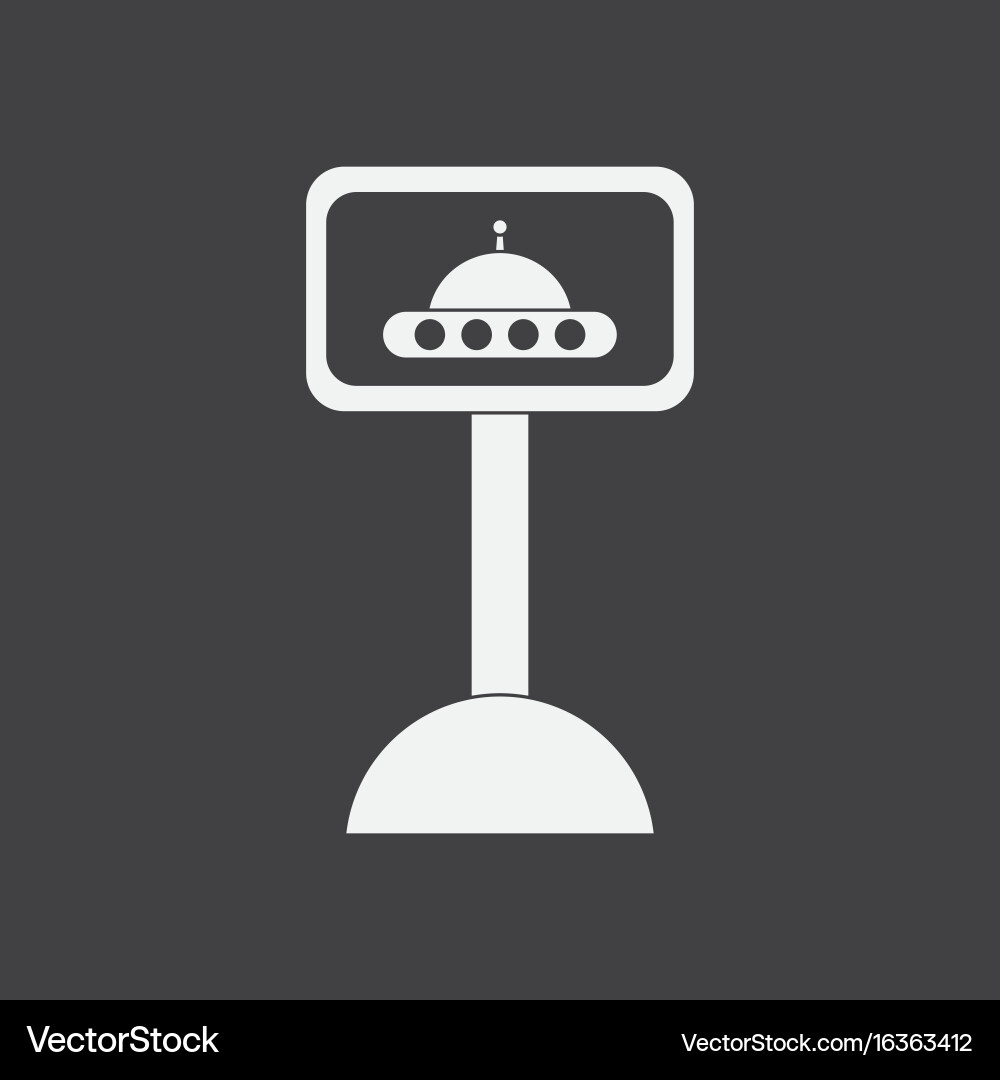 White icon on black background flying saucer Vector Image