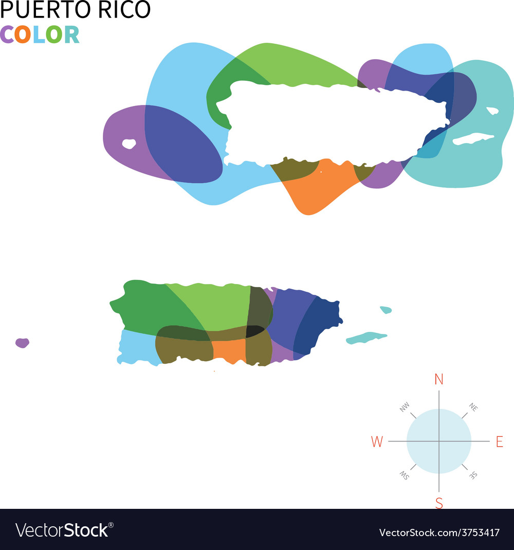 Abstract color map puerto rico Royalty Free Vector Image