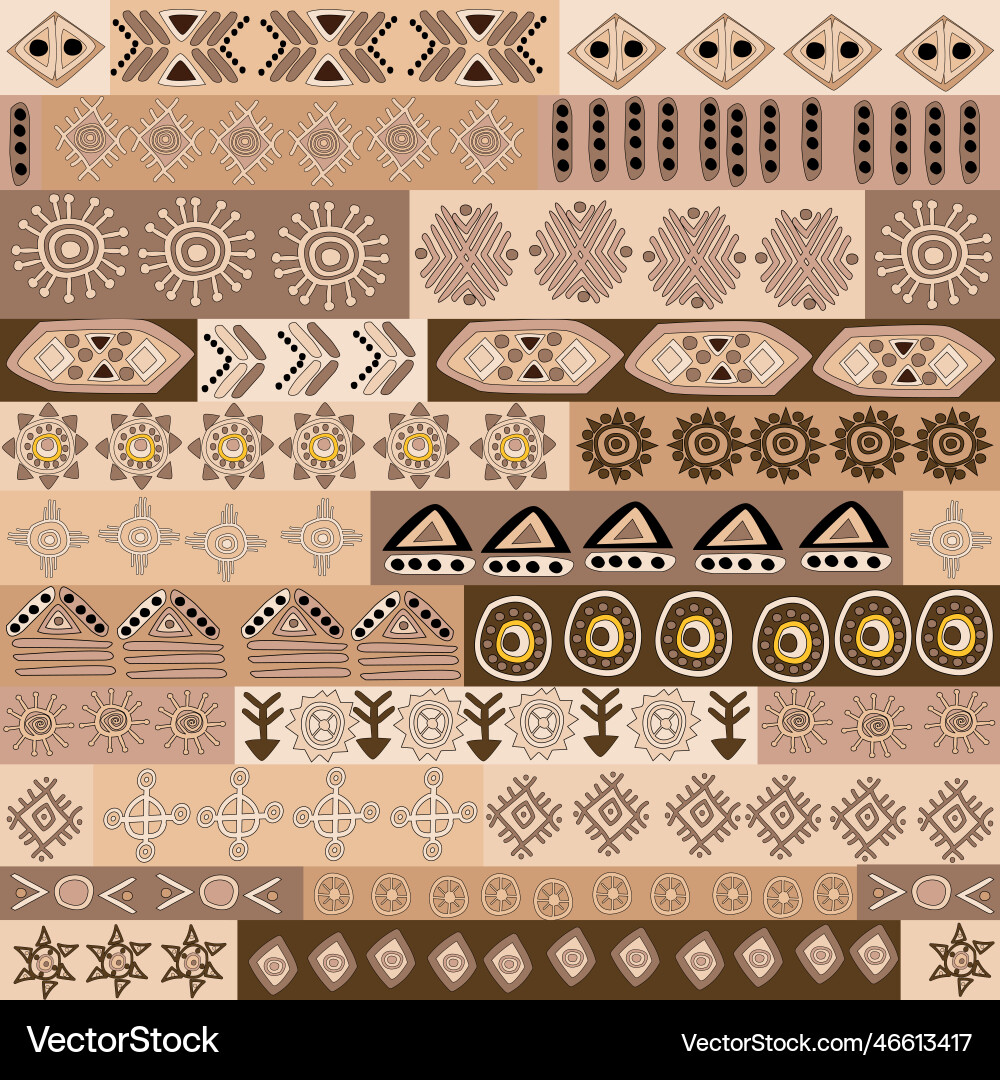African symbols and motifs seamless pattern Vector Image