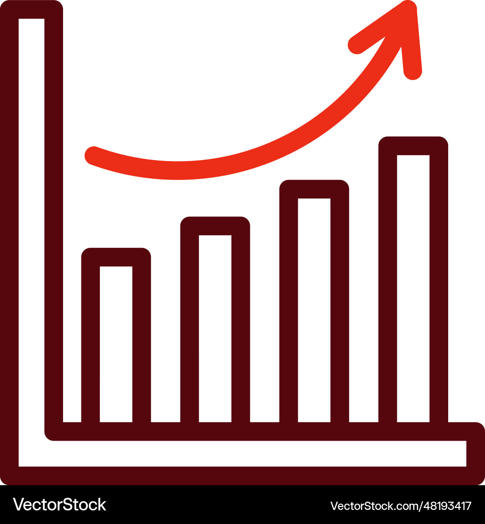 Bar graph glyph two color icon for personal Vector Image