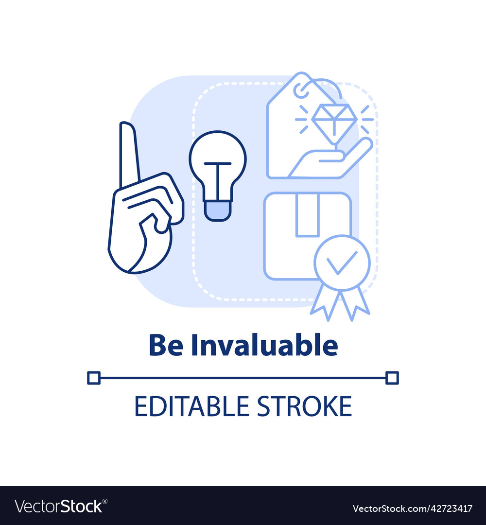 Be invaluable light blue concept icon Royalty Free Vector