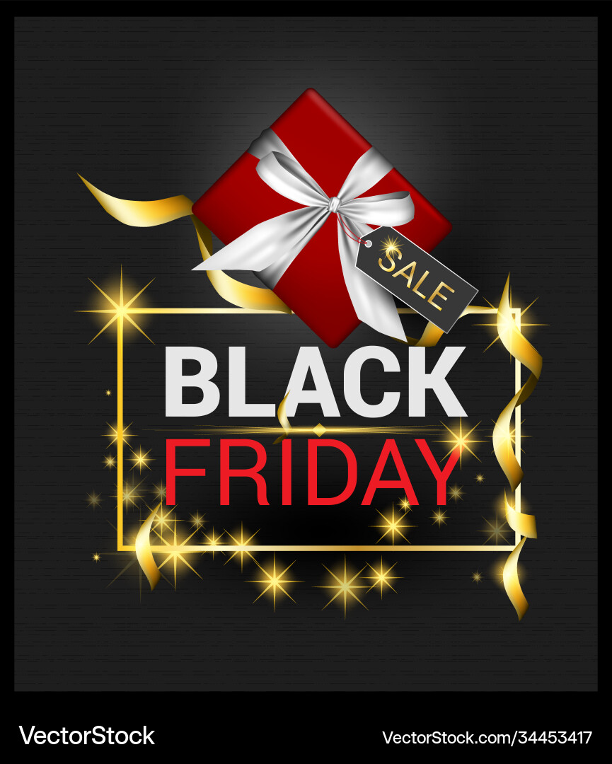 Black friday promotion black background christmas Vector Image