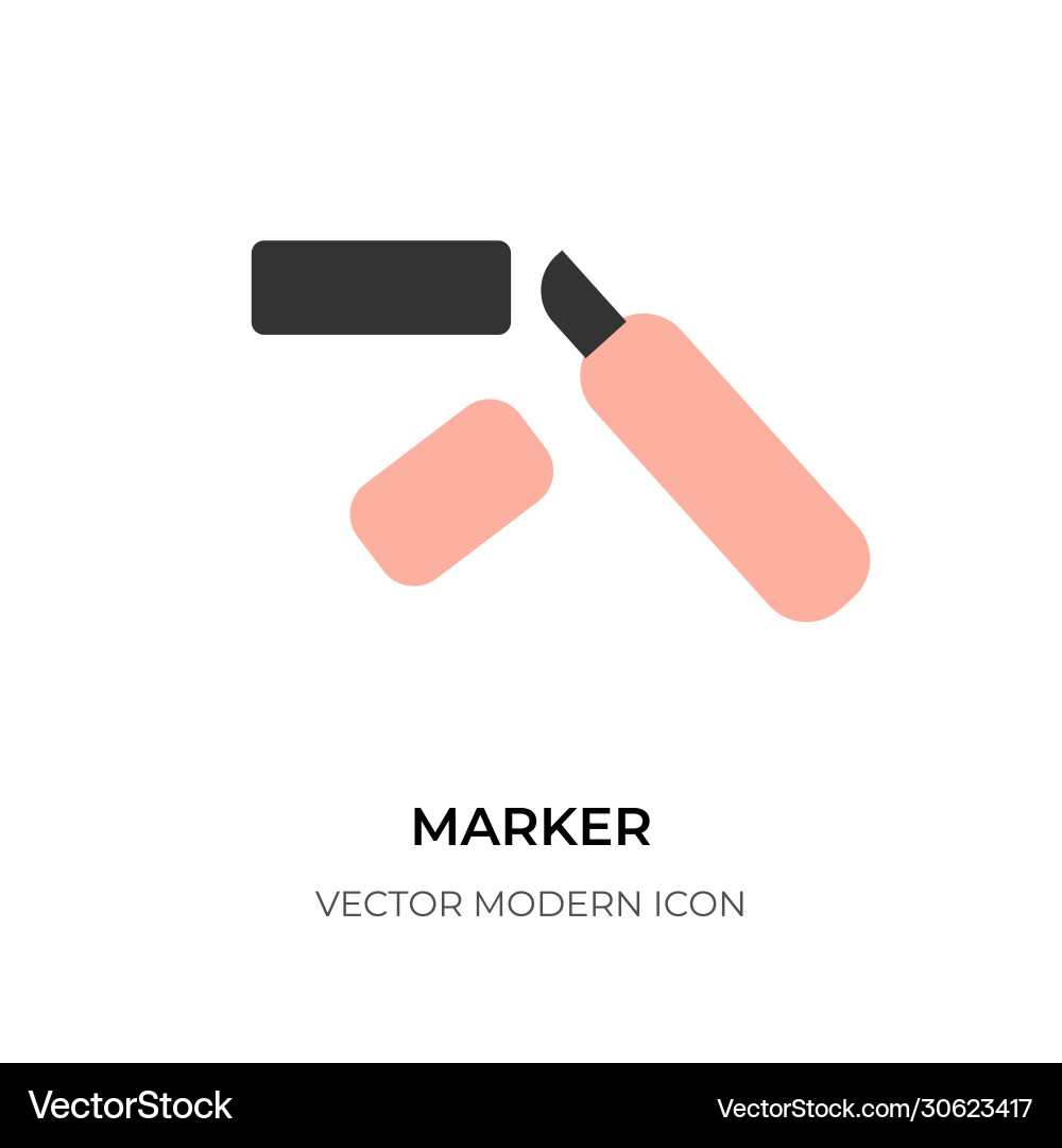 Black line marker icon highlighter pen logo Vector Image