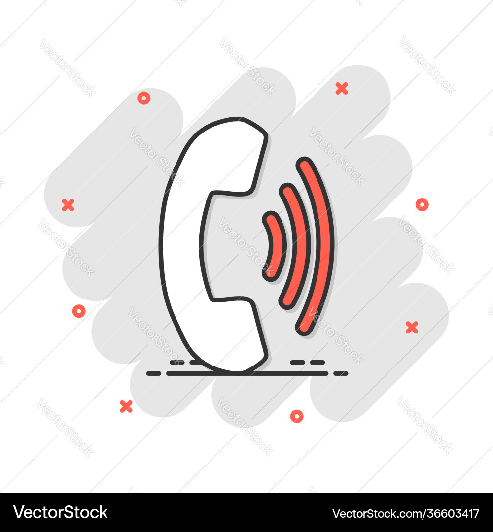 Cartoon phone icon in comic style contact support Vector Image