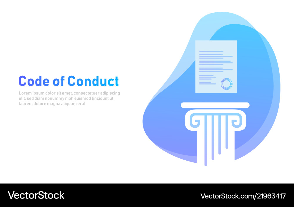 Code of conduct paper on pillar concept of Vector Image