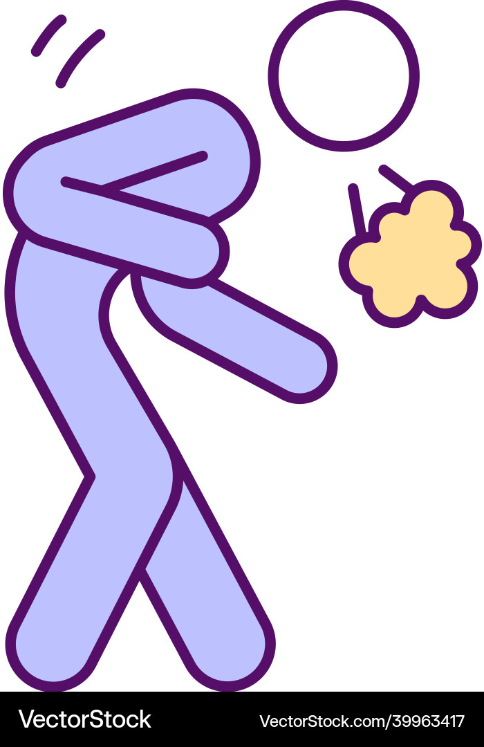 Difficulties with breathing rgb color icon Vector Image