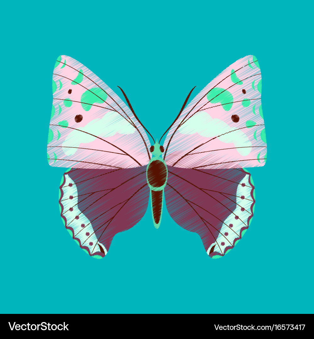 Flat shading style icon butterfly Royalty Free Vector Image