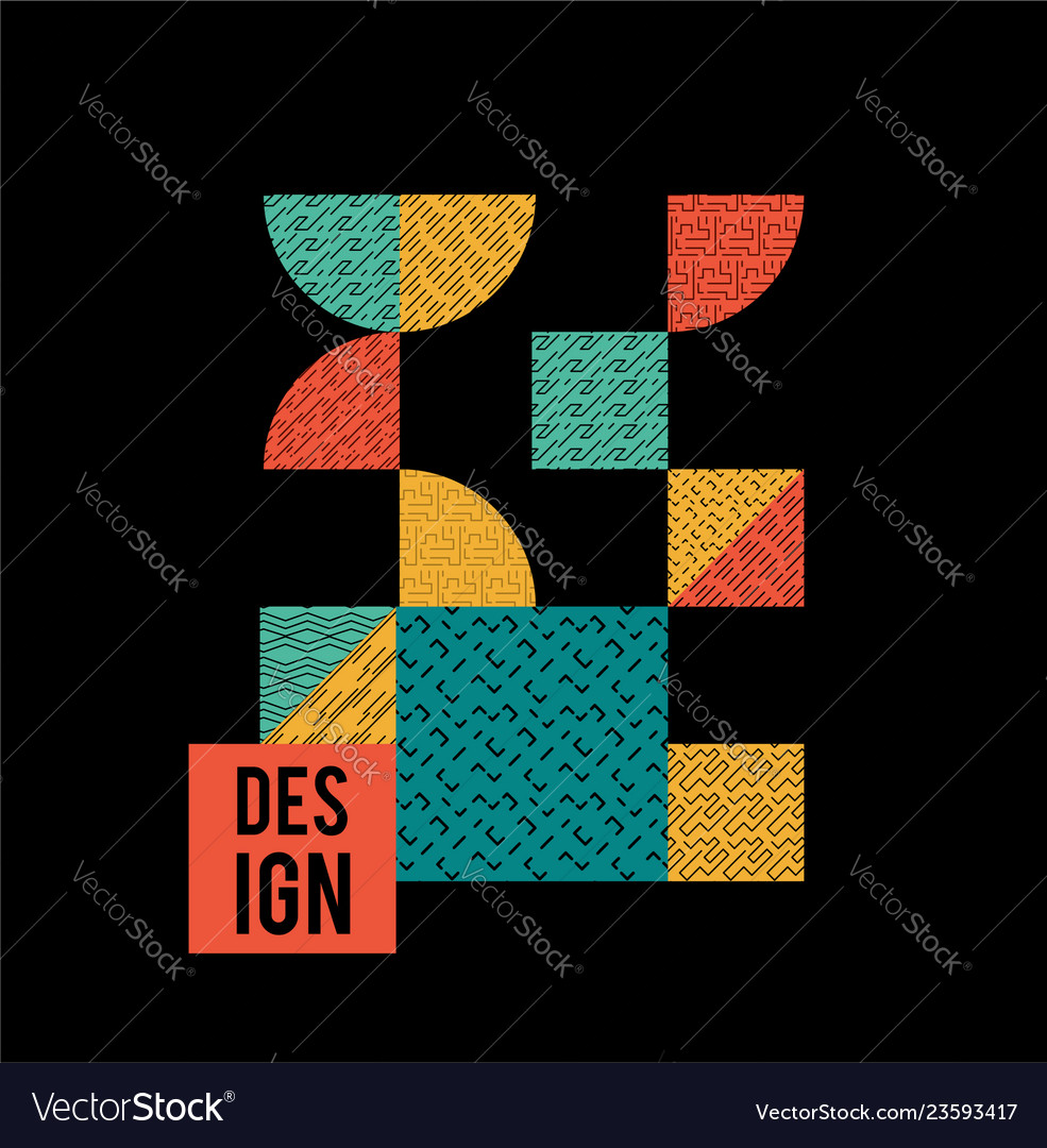 Geometric design with shapes in the style Vector Image
