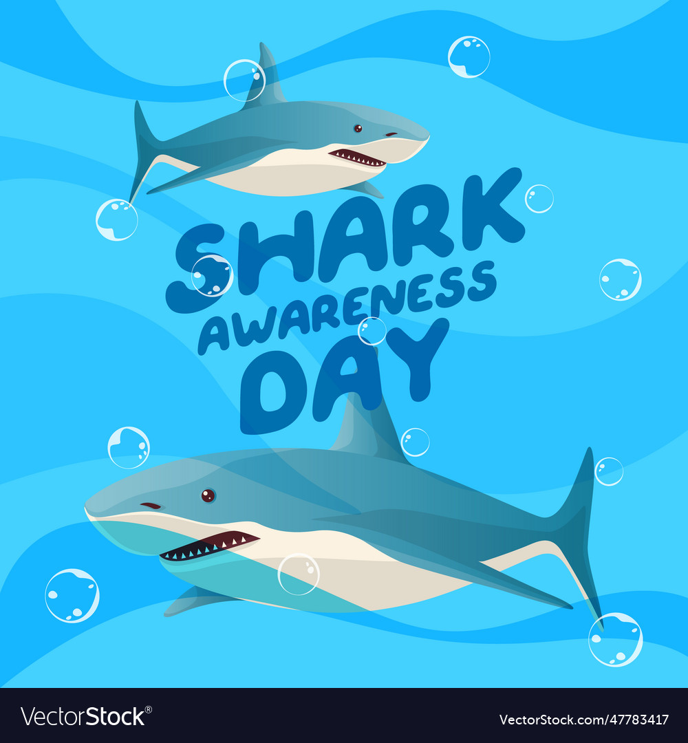 Graphic of shark awareness day good for shark Vector Image