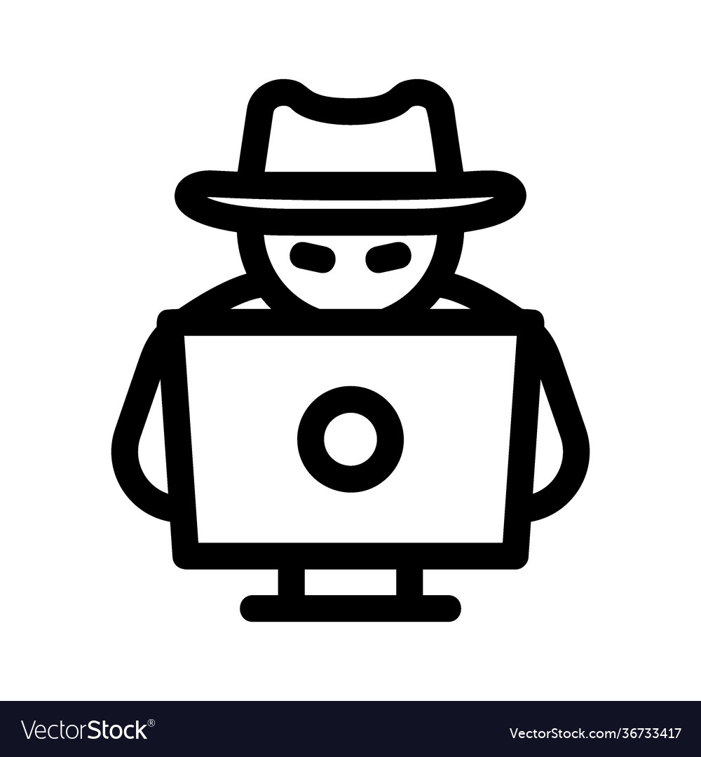 Hacker icon or logo isolated sign symbol Vector Image