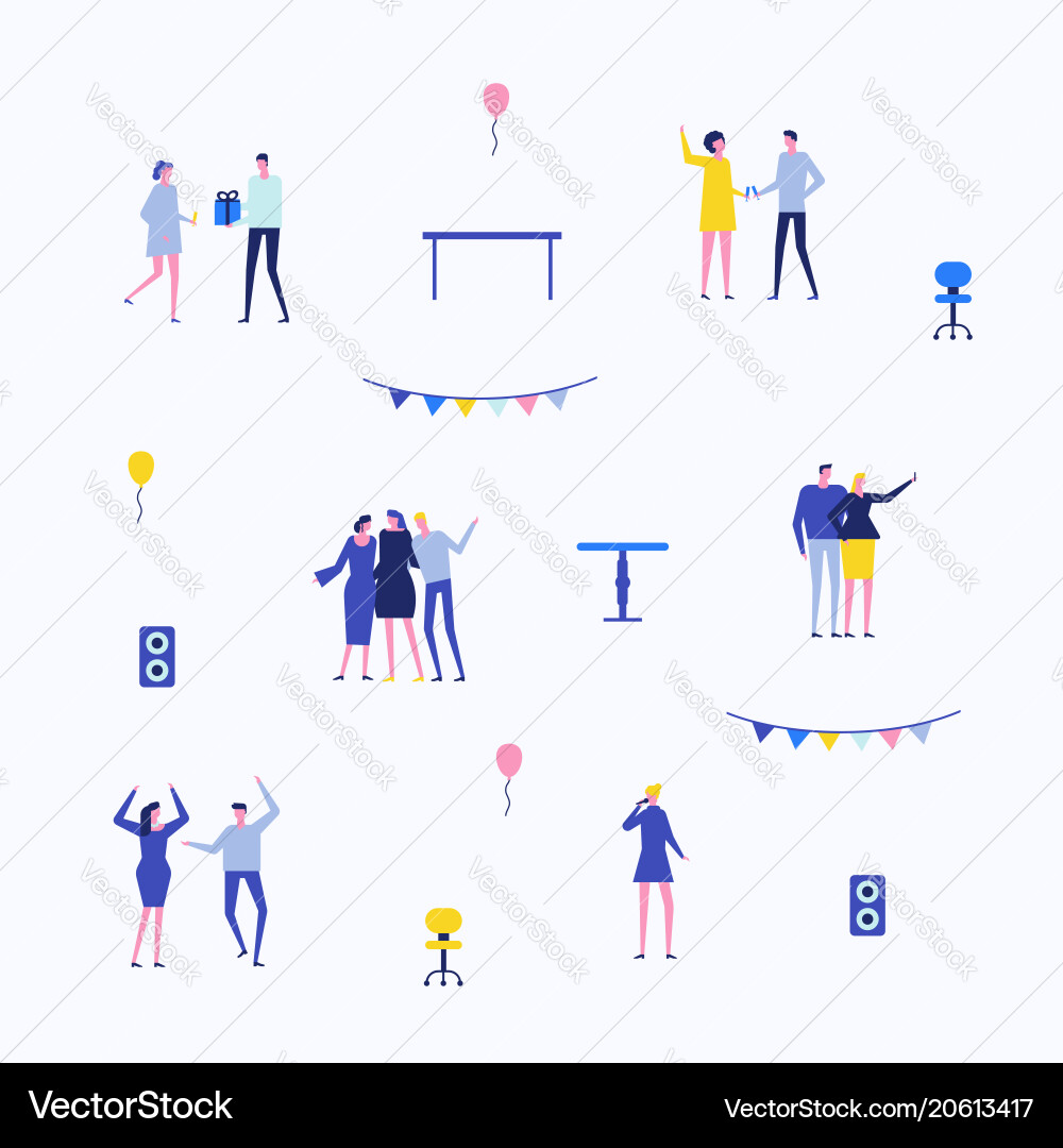 Party - flat design style set of isolated elements