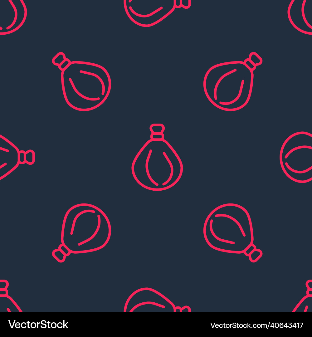 Red line garbage bag icon isolated seamless Vector Image