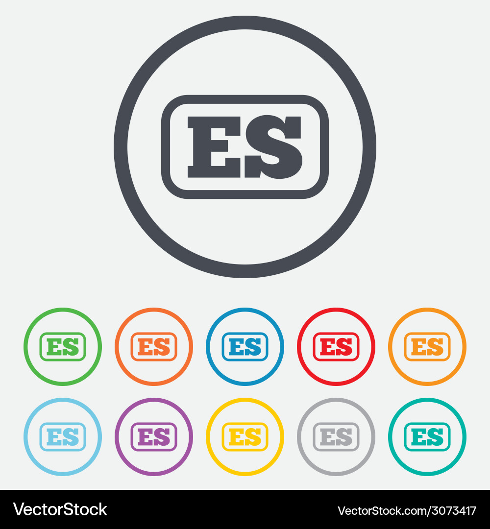 Spanish language sign icon es translation Vector Image