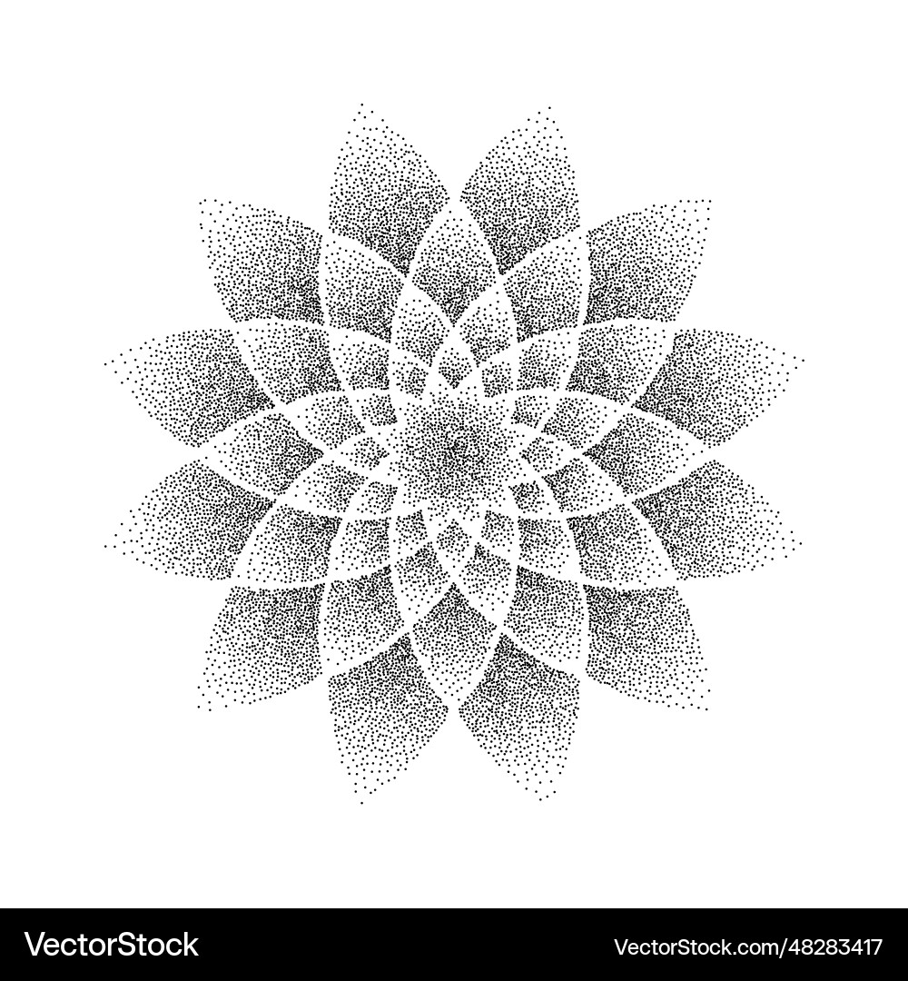 Stipple flower background dotted ornament mandala Vector Image