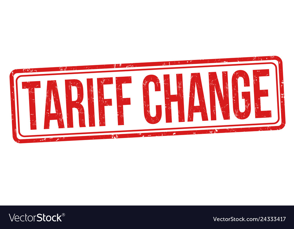 Tariff change sign or stamp Royalty Free Vector Image