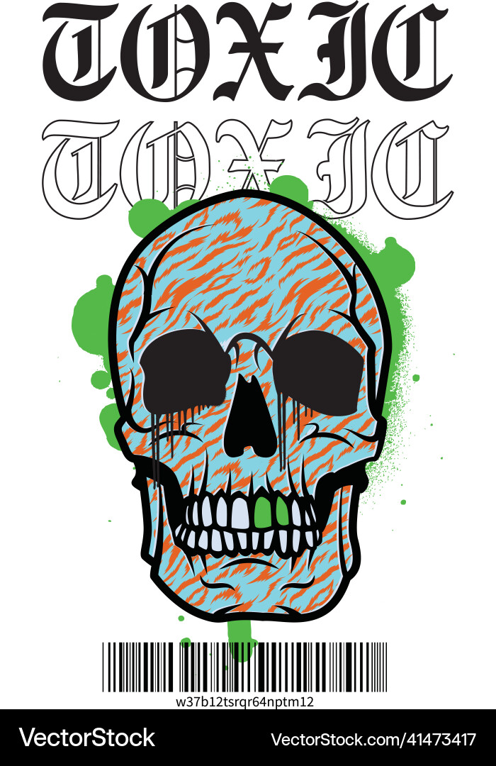 Toxic skull t shirt design Royalty Free Vector Image
