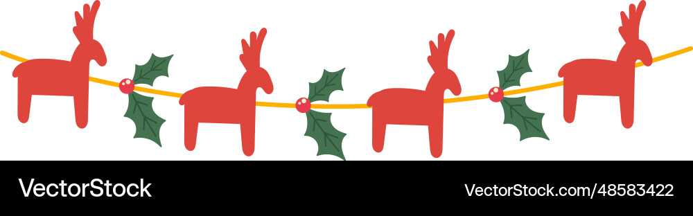 Christmas floral garland Royalty Free Vector Image