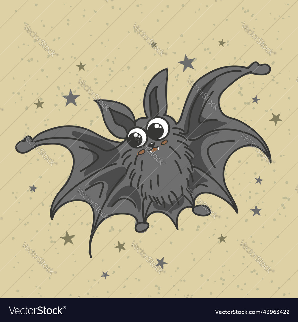 Cute vampire bat for halloween cartoon child Vector Image