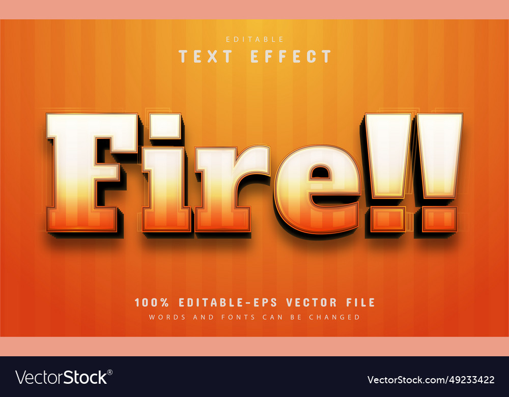 Fire text effect Royalty Free Vector Image - VectorStock