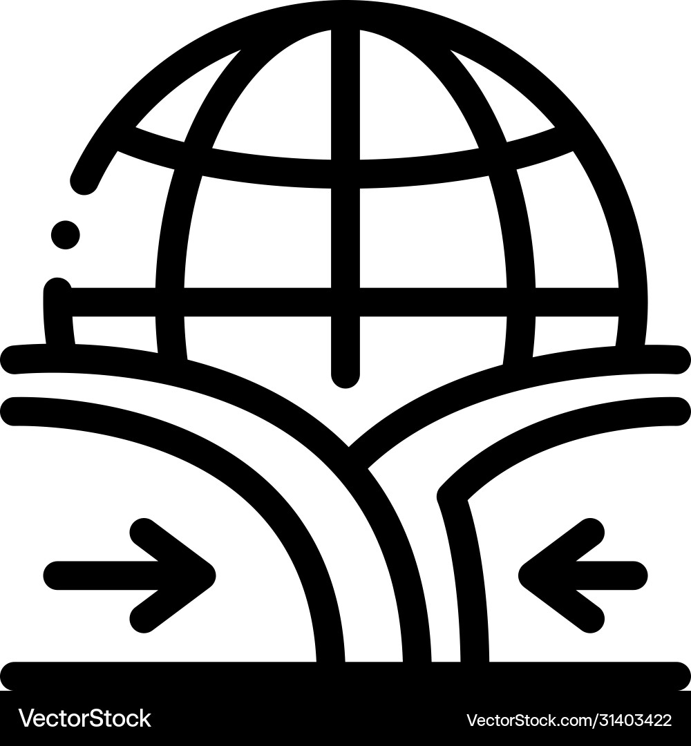 Global action ground movement icon outline Vector Image