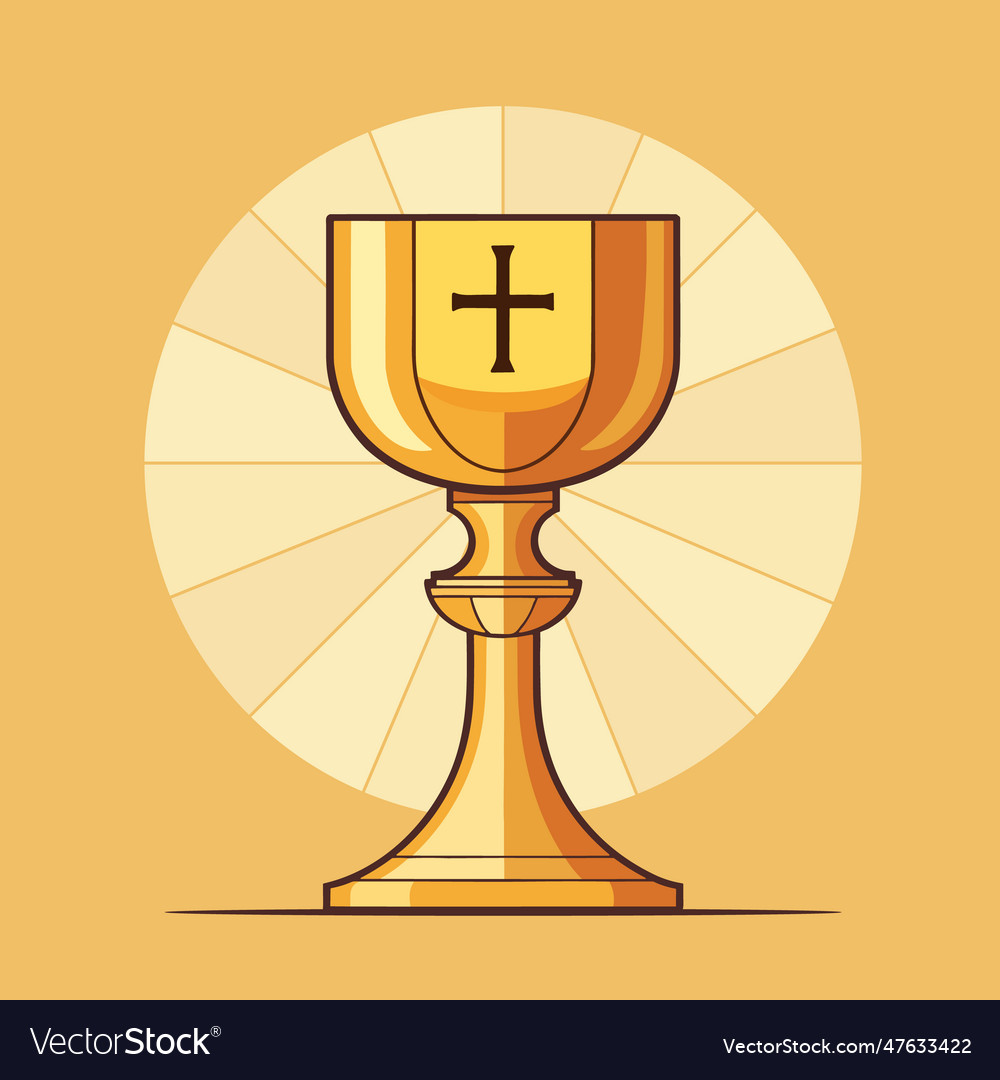 Golden chalice holy communion Royalty Free Vector Image