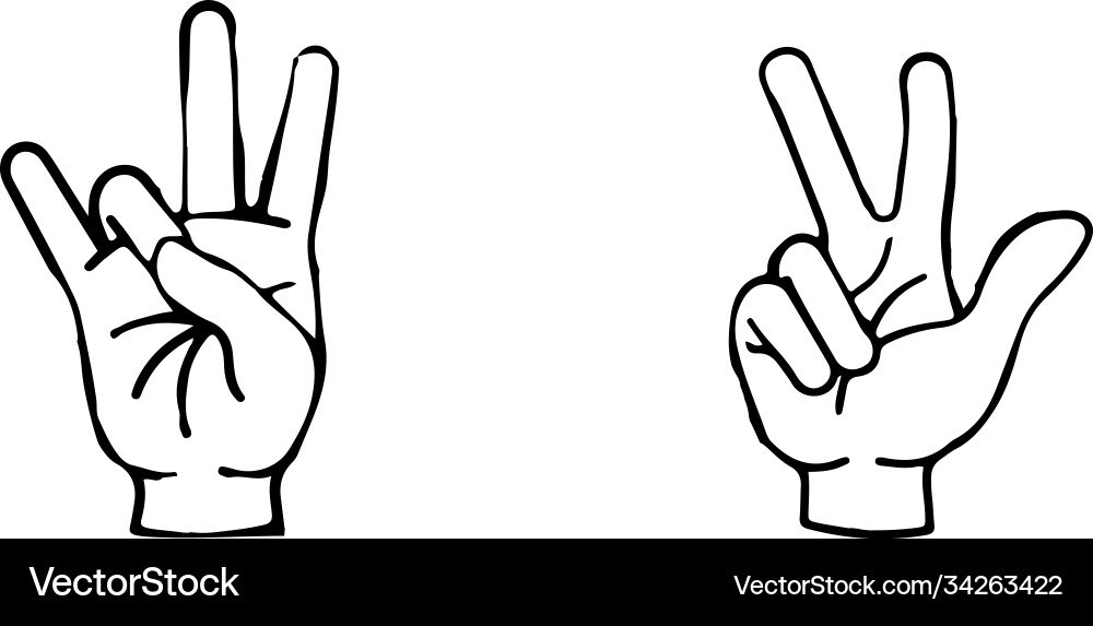 Hand sign icon isolated on white background Vector Image