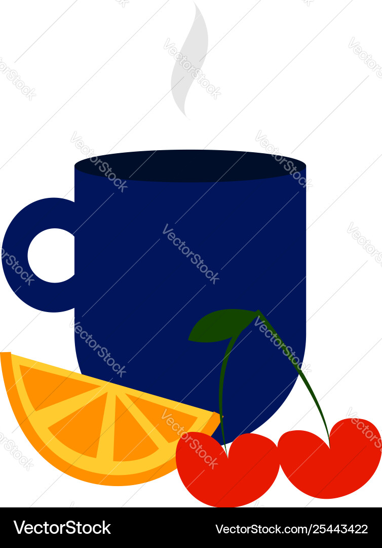 Image blue cup fruits or color Royalty Free Vector Image