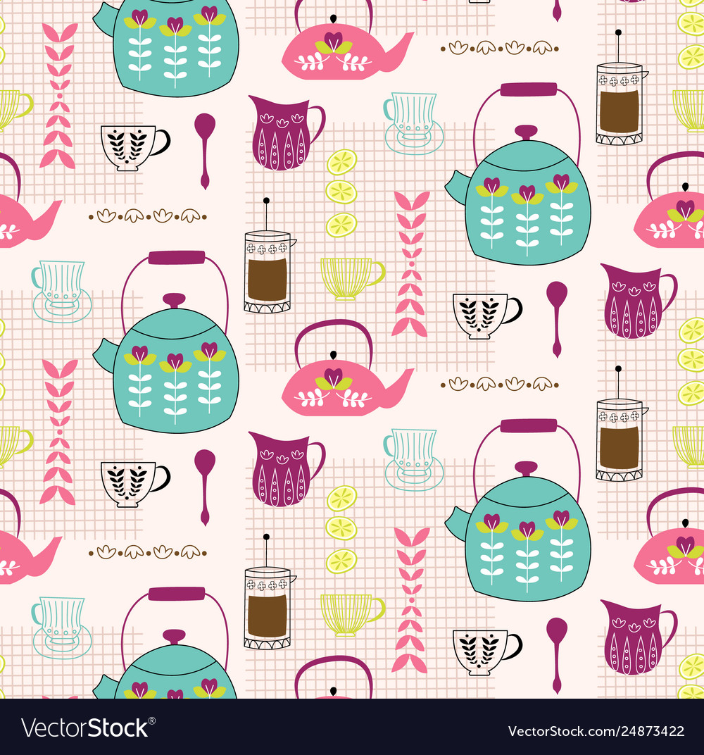 Kitchen pattern flat Royalty Free Vector Image
