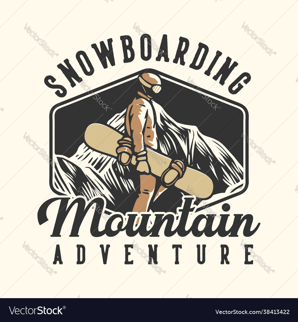 Logo design snowboarding mountain adventure Vector Image