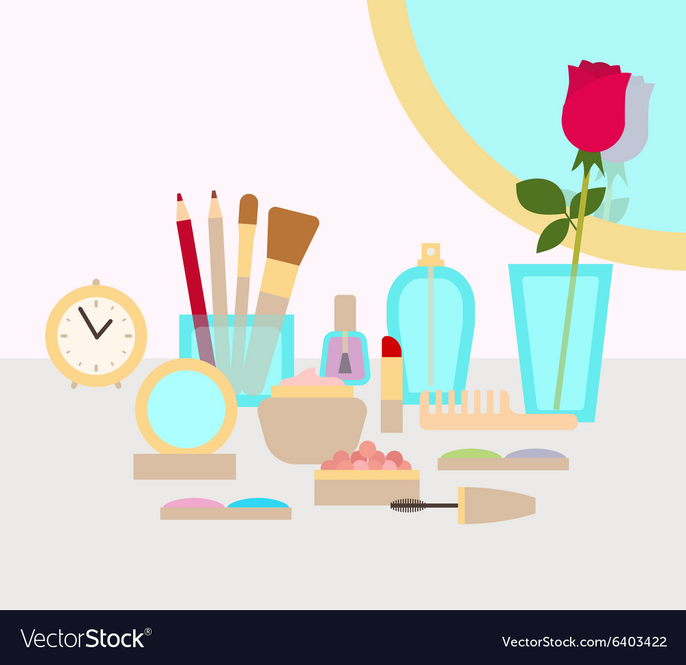 Make up concept flat Royalty Free Vector Image