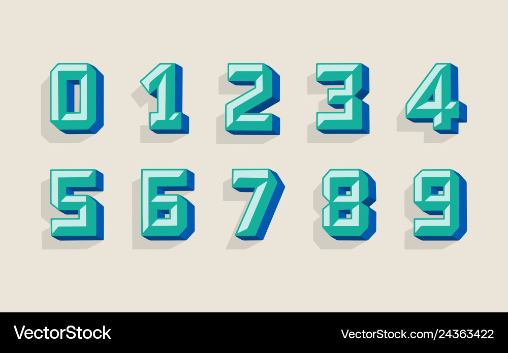 Modern numbers 3d great design for any purposes Vector Image
