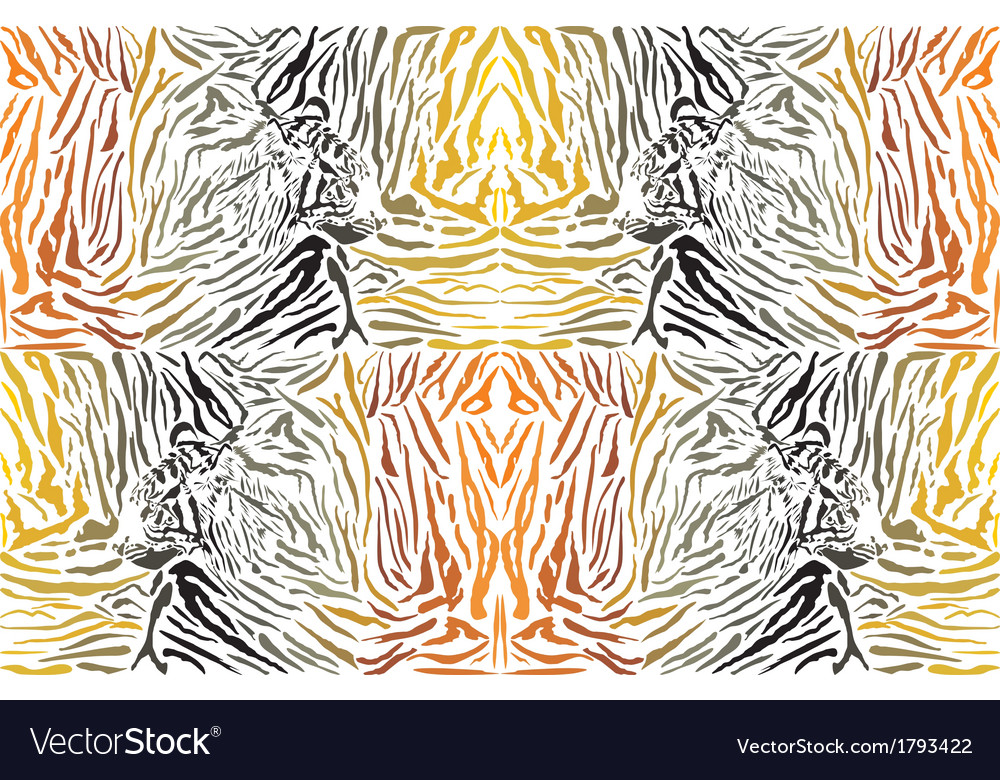 Pattern background tiger with head Royalty Free Vector Image