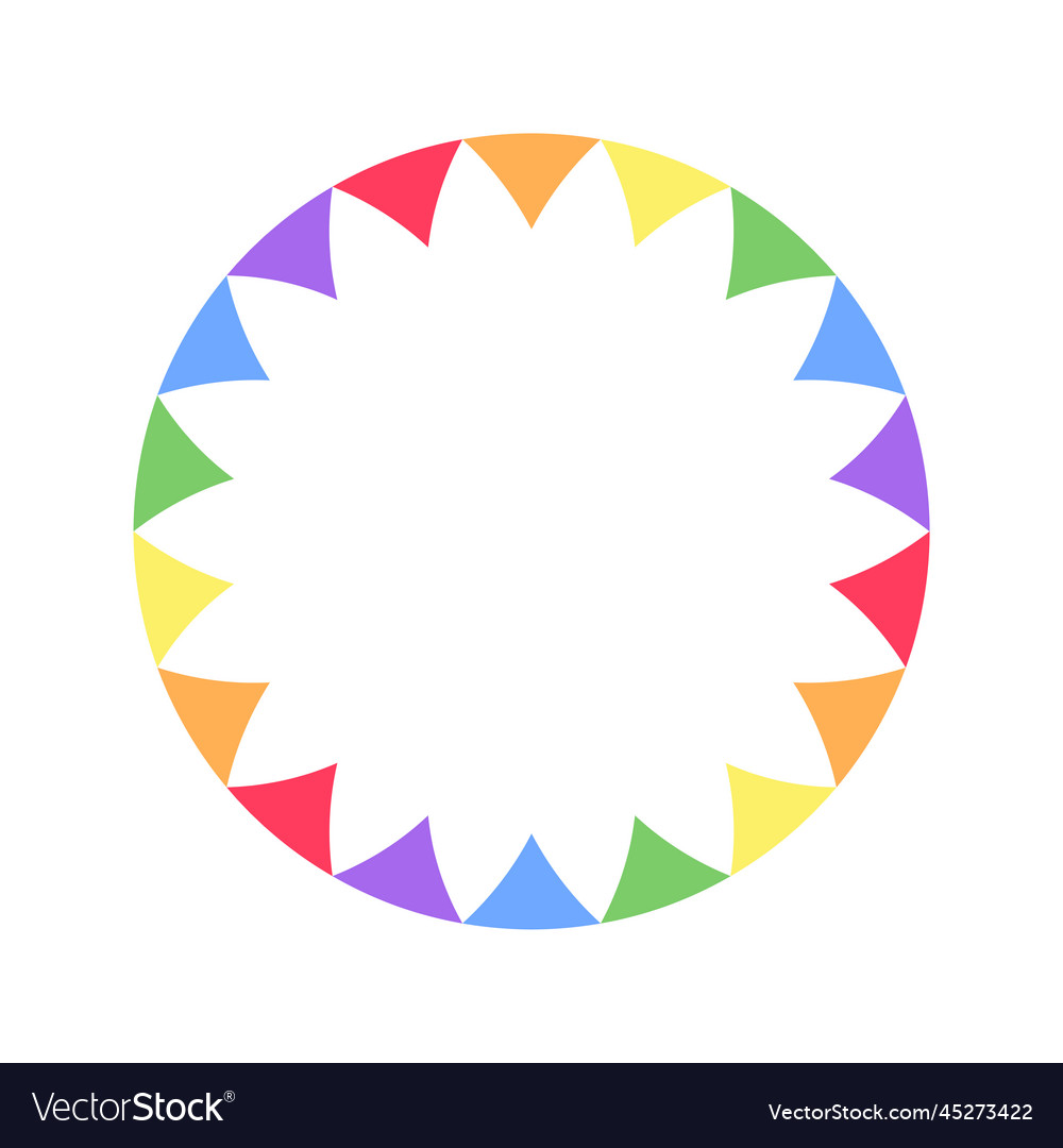 Rainbow triangle flag pattern frame simple Vector Image