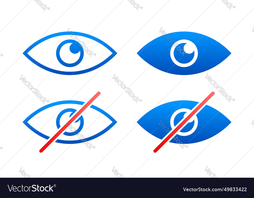 See and unsee eyes icon set hide unhide Royalty Free Vector See and unsee eyes icon set hide unhide Royalty Free Vector