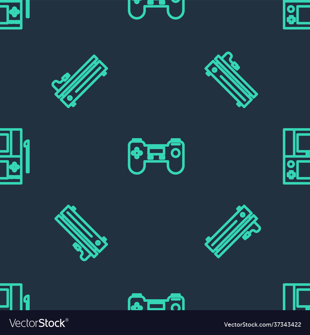Set line gamepad video game console and portable Vector Image Set line gamepad video game console and portable Vector Image