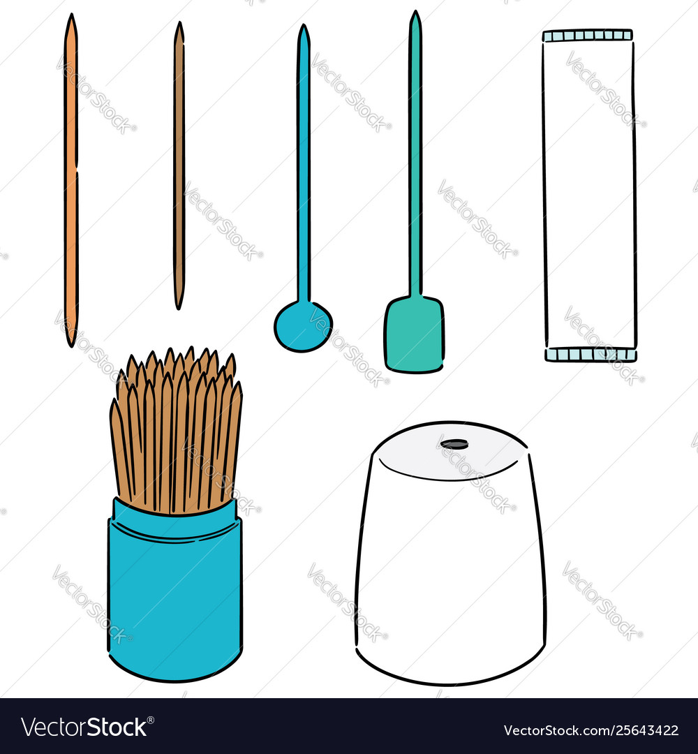 Set toothpick Royalty Free Vector Image - VectorStock