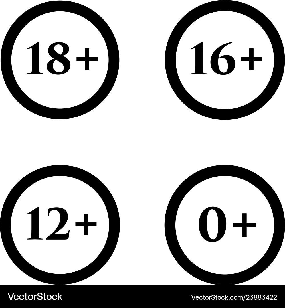 Sign age limit in on white background Royalty Free Vector