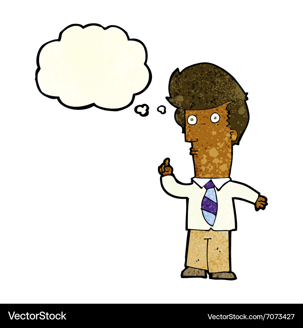 Cartoon man with question thought bubble Vector Image