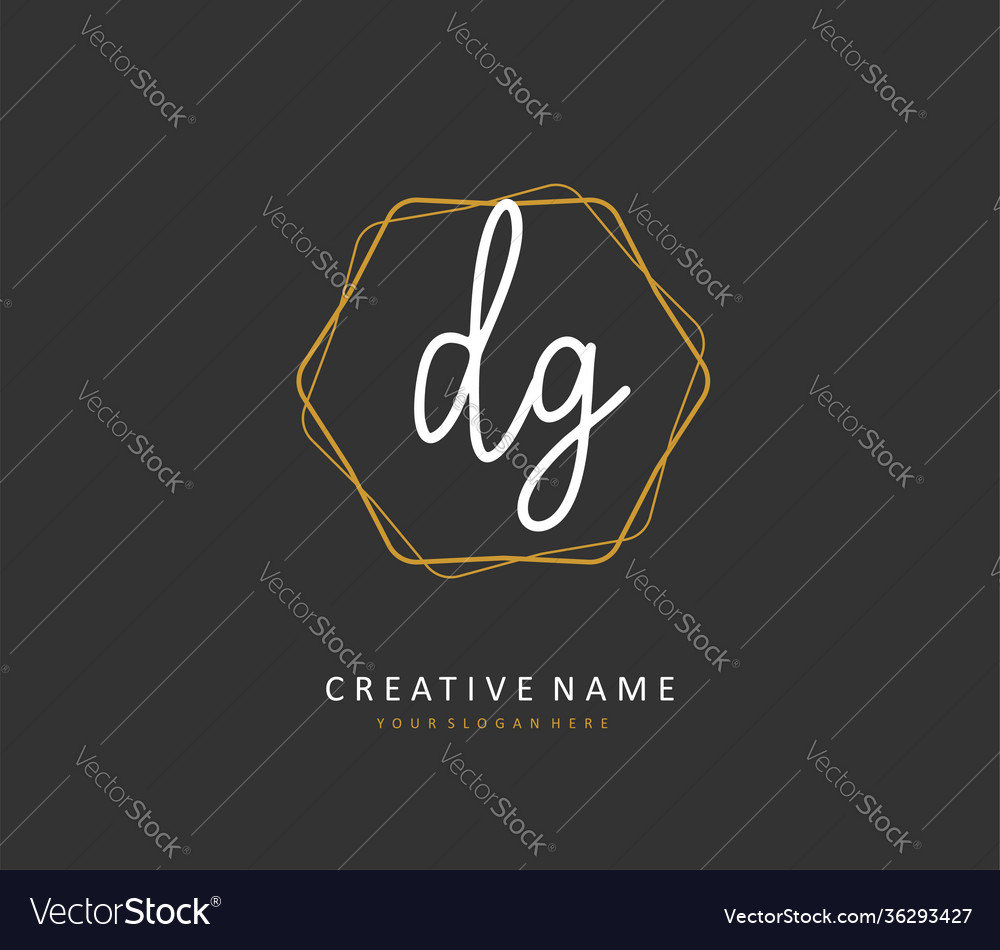 Dg initial letter handwriting and signature logo Vector Image Dg initial letter handwriting and signature logo Vector Image