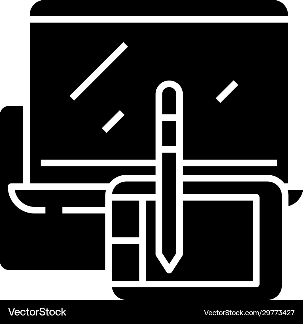Digital painting black icon concept Royalty Free Vector