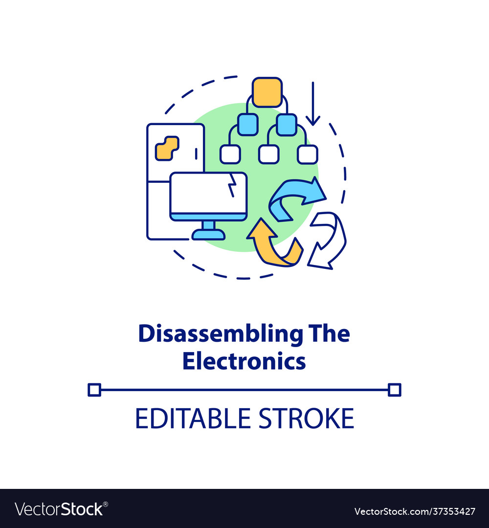 Disassembling electronics concept icon Royalty Free Vector