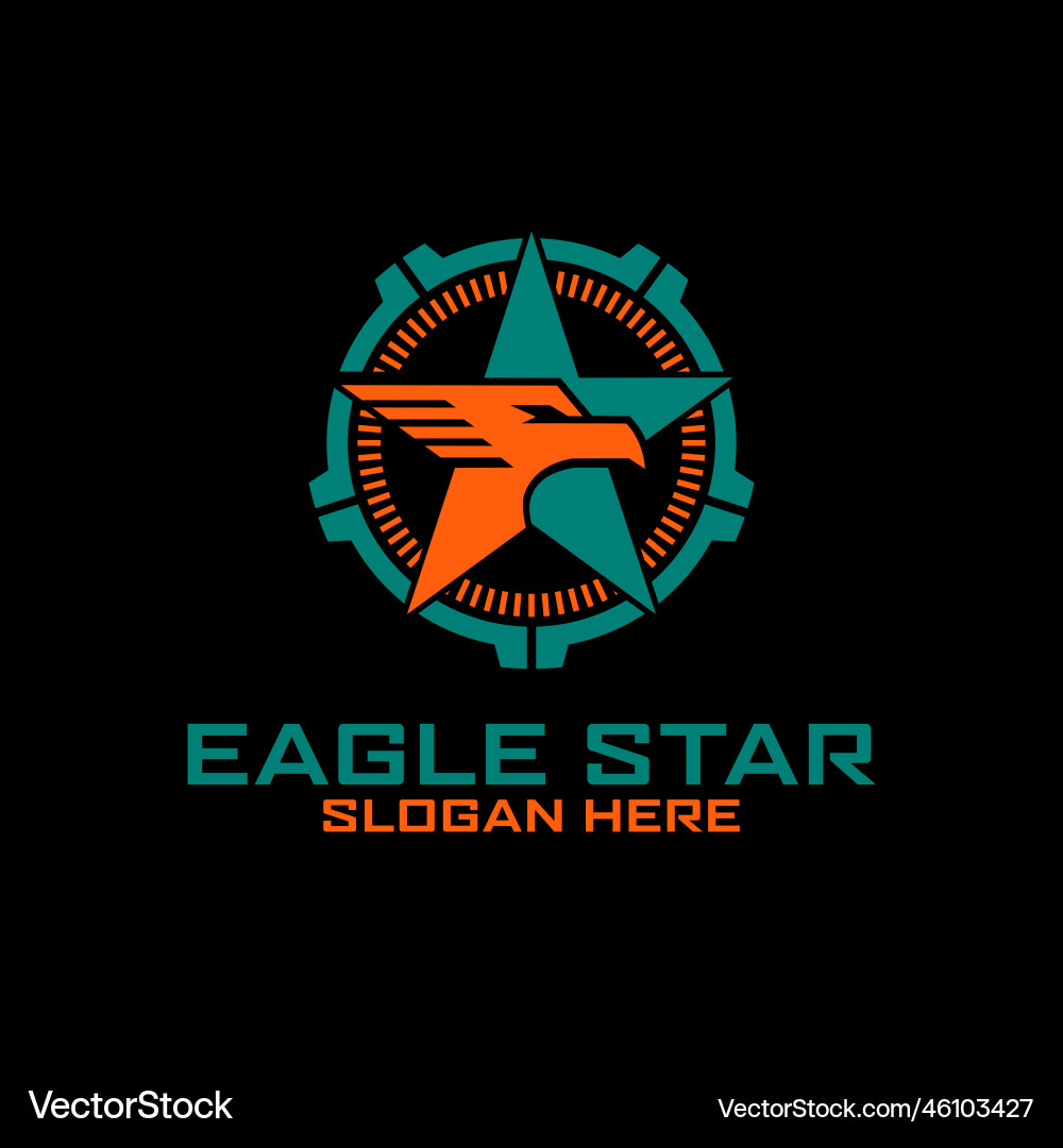 Eagle logo design eagle star badge tactical Vector Image