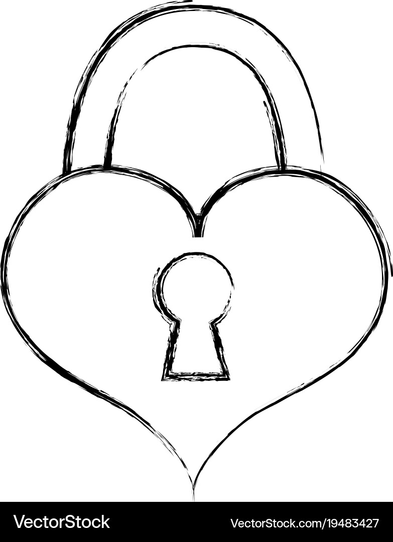Figure heart love with padlock shape design Vector Image
