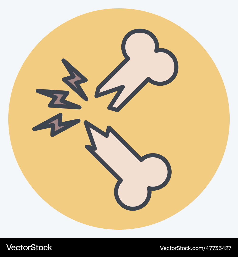 Icon broken bone related to orthopedic symbol Vector Image