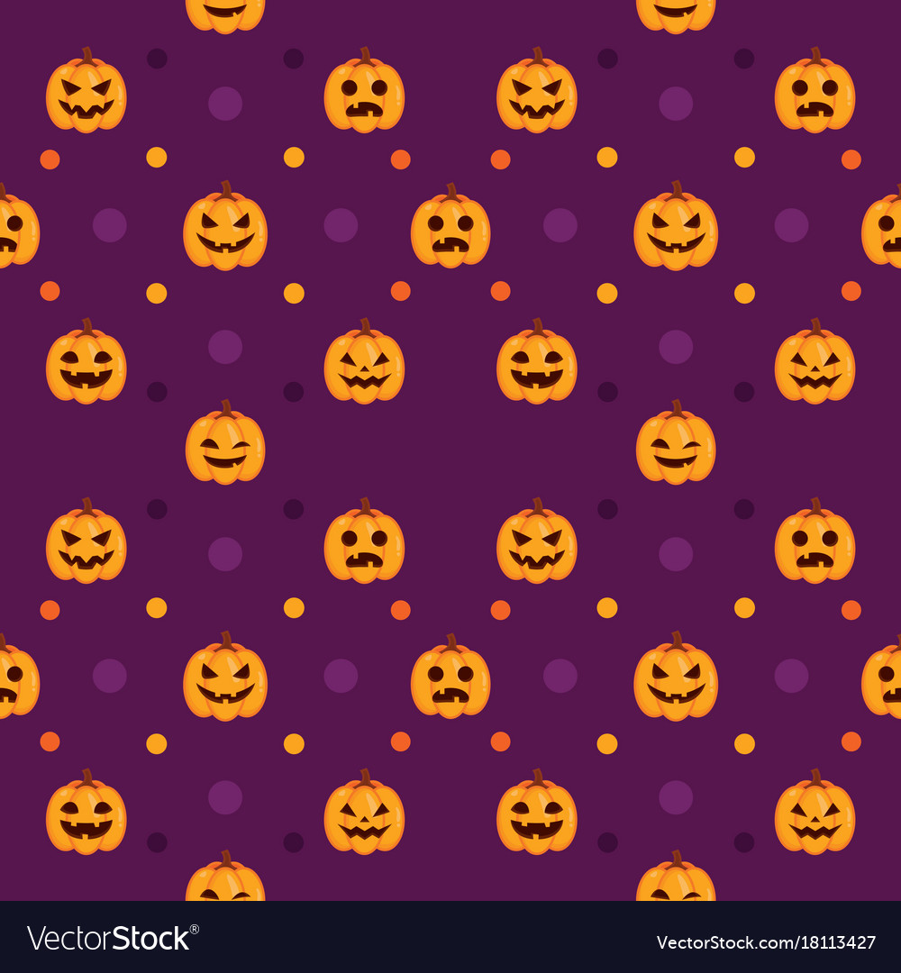 Seamless halloween pattern with pumpkins Vector Image