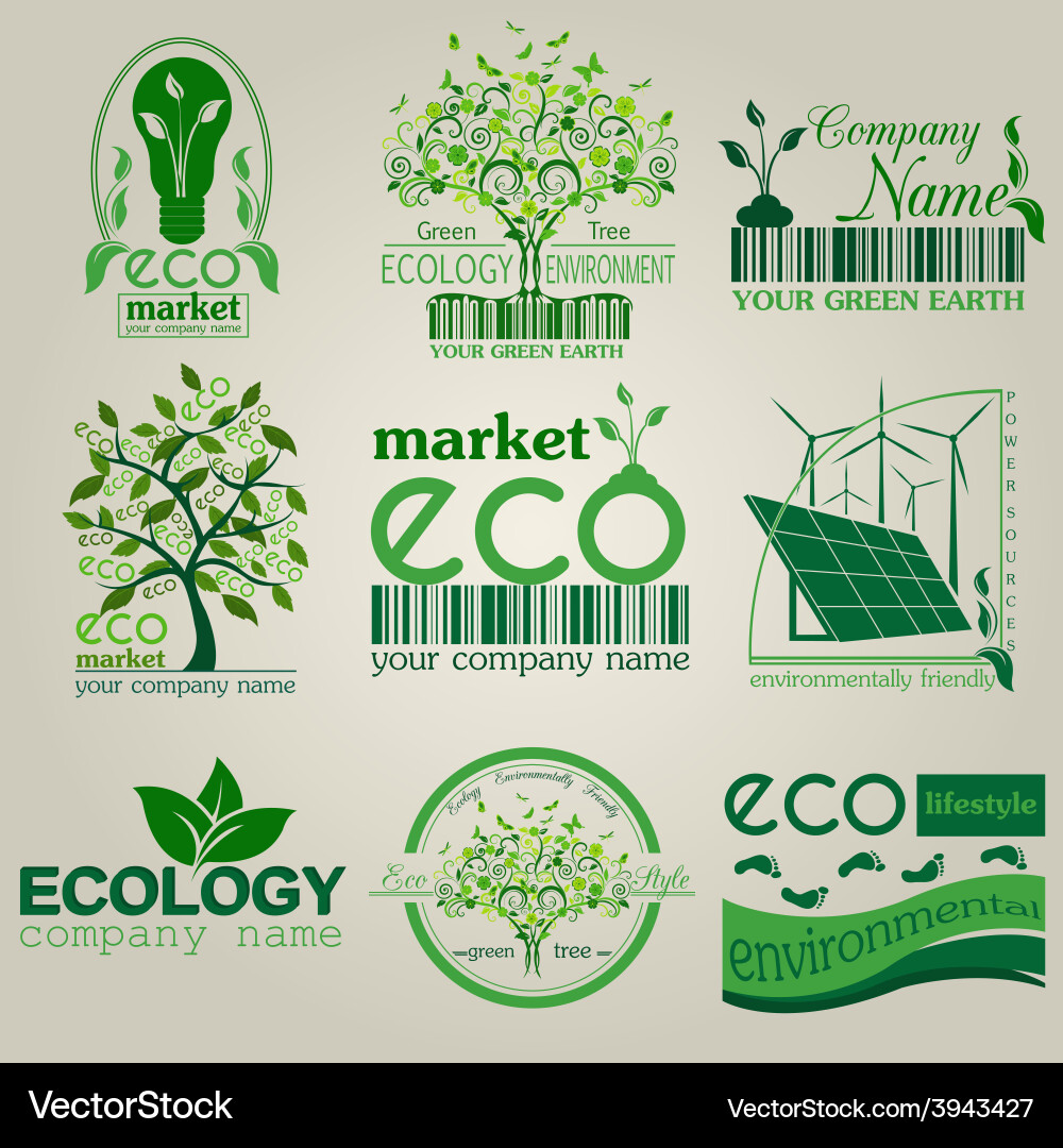 Set ecology environment and recycling logos Vector Image